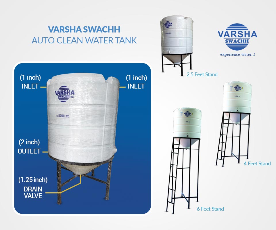 1000ltr Self Clean Varsha Premium Tank