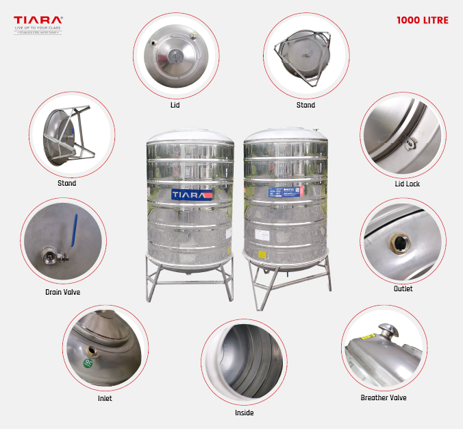 SS Self cleaning Water Tank